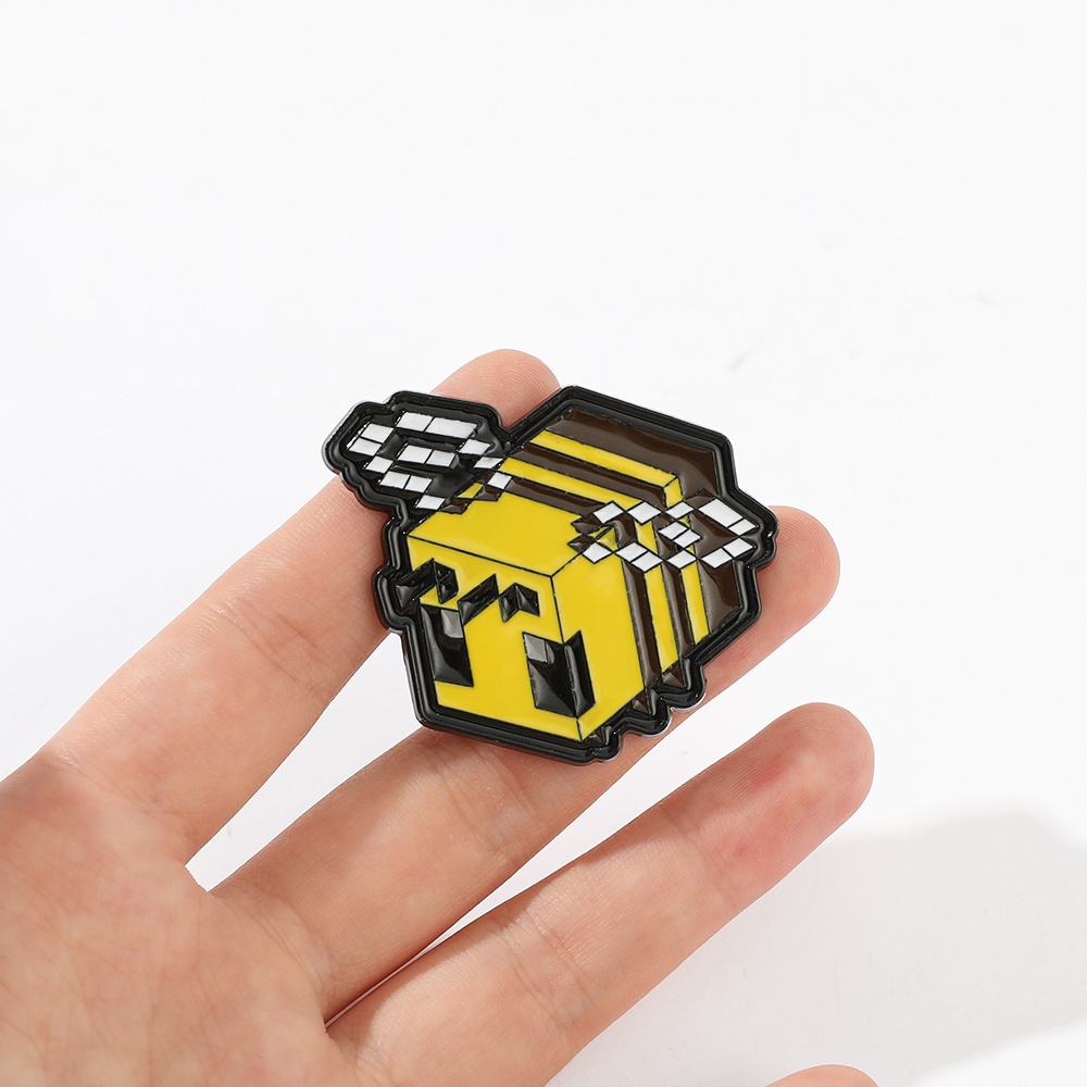Broche De Abeja De Píxeles De Dibujos Animados Ins Viento Esmalte Pines ...
