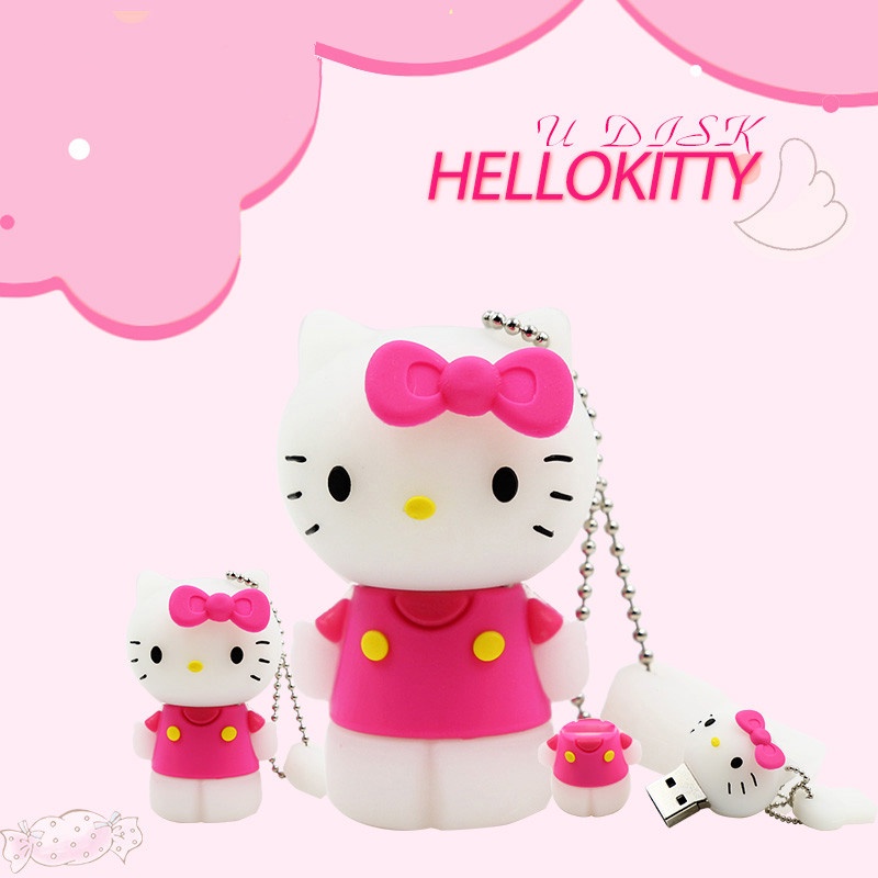 Lindo Hello Kitty USB Flash Drive 8GB/16GB/32GB/64GB Pendrive Llavero ...
