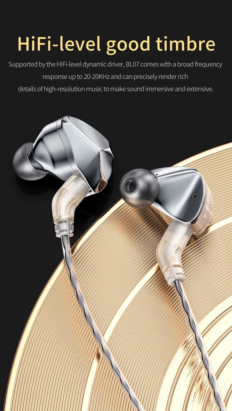 BLON BL-07 BL07 In Ear Earphones 10mm Fiber Diaphragm HIFI Headphone DJ Monitor Headset Noise ...