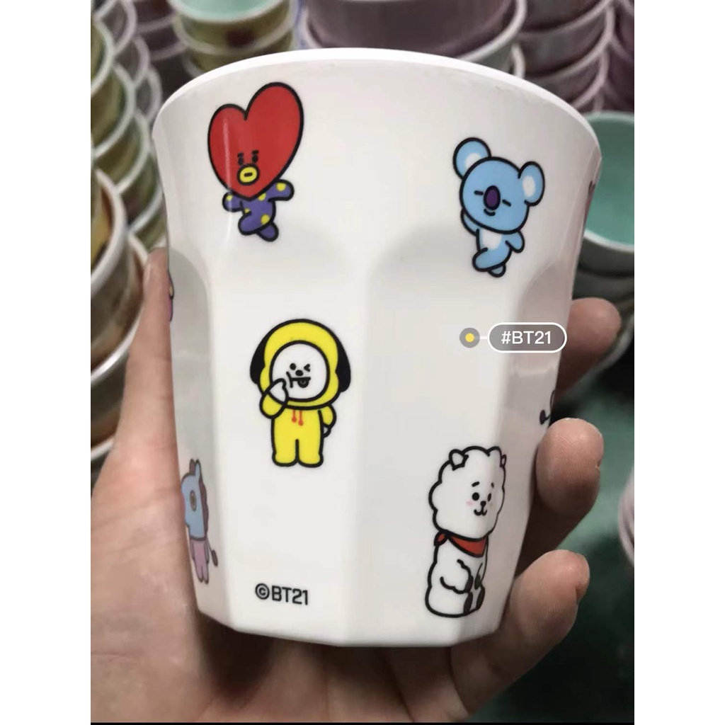 BT21 JAPAN cup Lindo De Dibujos Animados TATA COOKY CHIMMY KOYA SHOOKY RJ Taza De Agua | Shopee ...