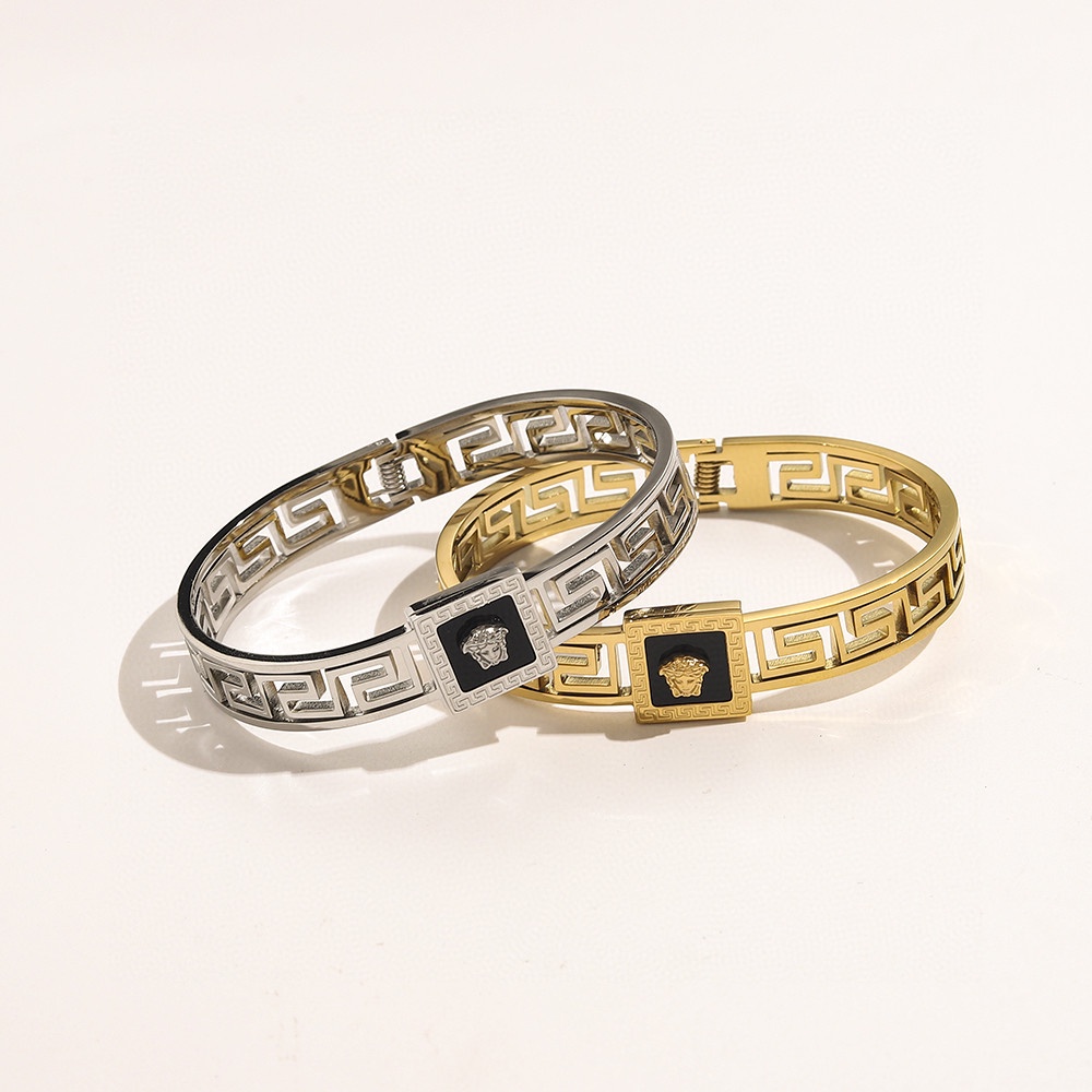 Casual Versace Pulsera Delicada Brazalete Hueco Letra Logo Pulseras De ...