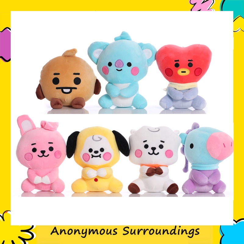 Kpop bts bt21 12cm cartoon soft toy chimmy cookie koya mang rj shake tata soft toy bt21 doll ...