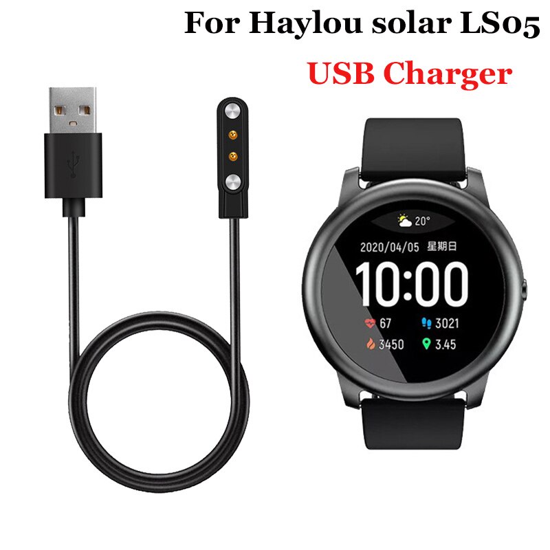 Para XiaoMi Haylou Solar LS05 Smartwatch Dock Cargador USB Cable De Carga Base Alambre Vargador ...