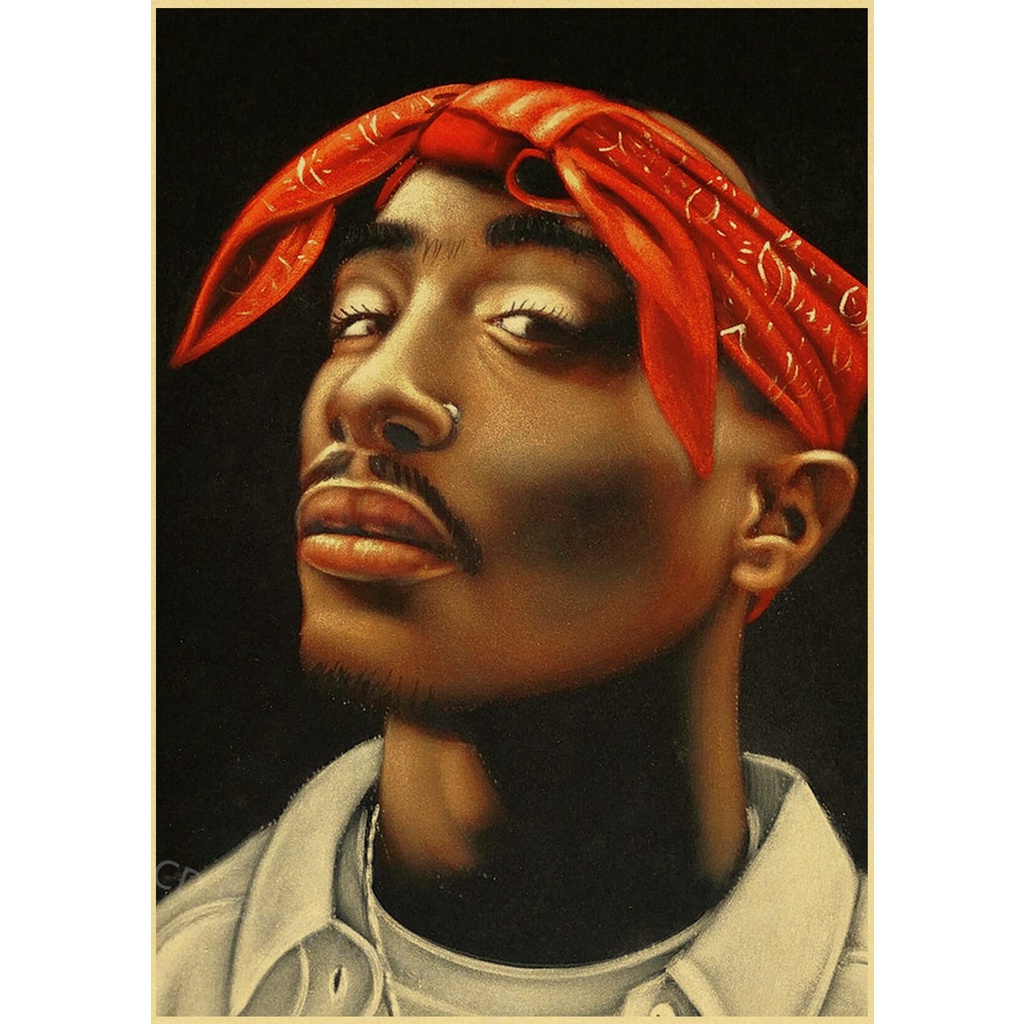 Hip Hop Singer Tupac Póster Retro Papel Kraft 2PAC Prints Posters ...