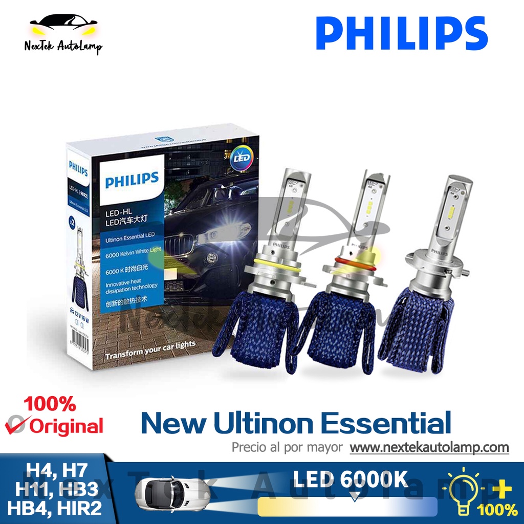 Philips New Ultinon Essential LED H4 H7 H11 HB3 HB4 Faros antiniebla HIR2 Coche Hi / Lo Beam ...