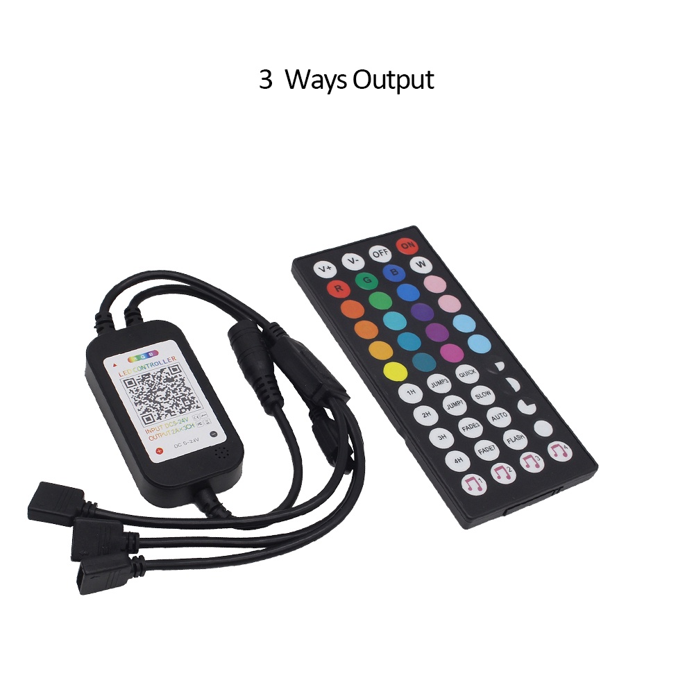 Controlador RGB 24V 12V DC 5V 44 Teclas IR Mini Control Inalámbrico Bluetooth Música Remoter ...