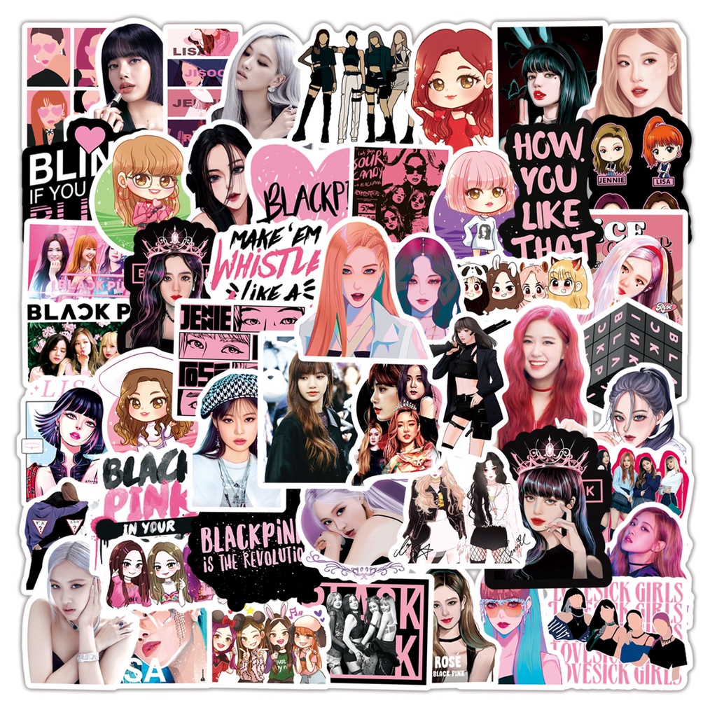 50Pcs Korean Stars Kpop Idols Carton Toy PVC Sticker For Skateboard ...