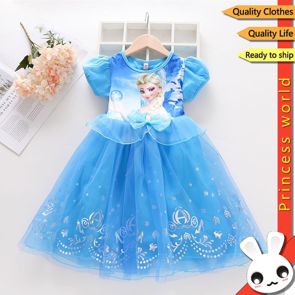 Los Niños Vestido De Frozen Elsa De Dibujos Animados Princesa Vestidos ...