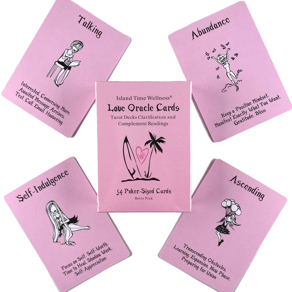 pink island time wellness love oracle tarjetas de ocio fiesta juego de ...
