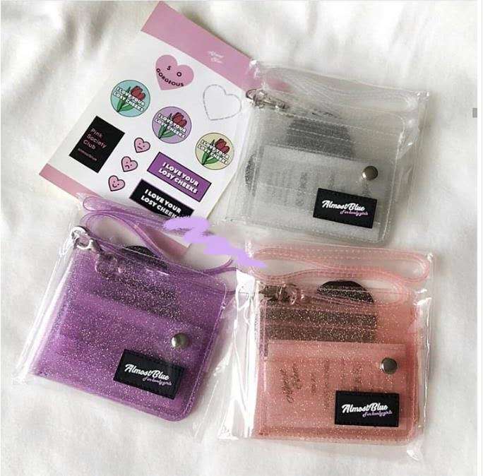Moda Transparente PVC Cartera Niña Corazón Cordón De Color Sólido ...