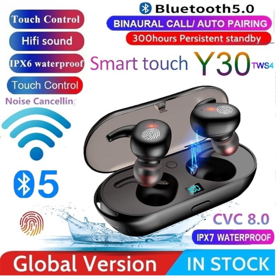 Y30 Tws audífonos Bluetooth V5.0 inalámbricos Y30 Tws Para Celular Ios o Android-audífonos con ...