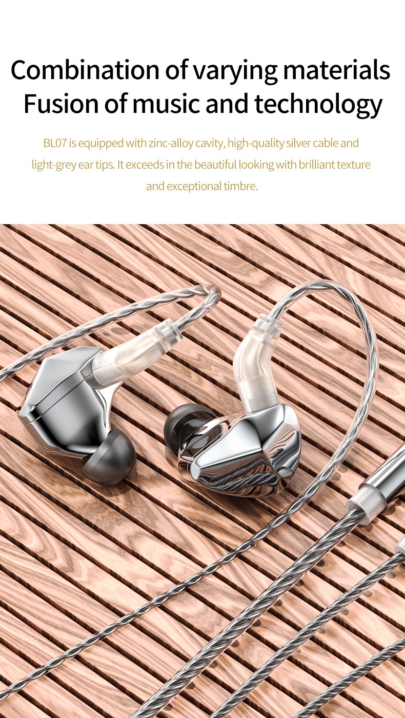 BLON BL-07 BL07 In Ear Earphones 10mm Fiber Diaphragm HIFI Headphone DJ Monitor Headset Noise ...