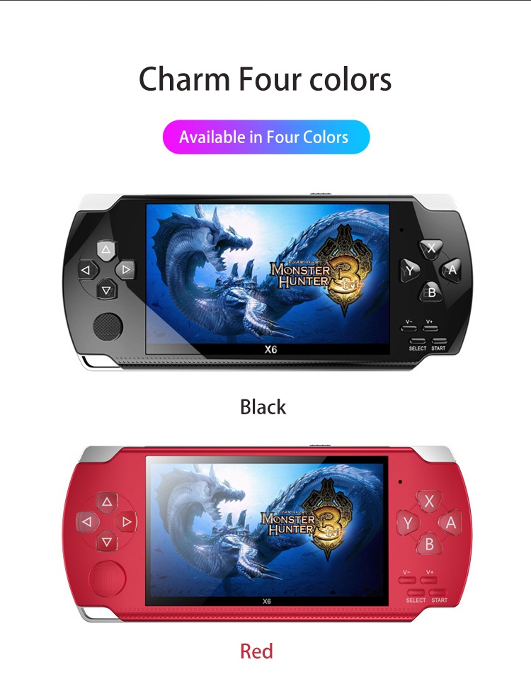 Consola Portátil Psp De 4.3 8 Gb Para De Juegos Integrada 1000 Built in multiple games, no need ...