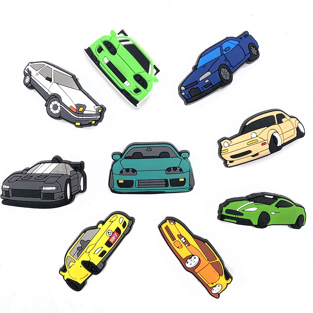 charms JDM Lindo Coche De Dibujos Animados Encantos jibbitz Para crocs ...