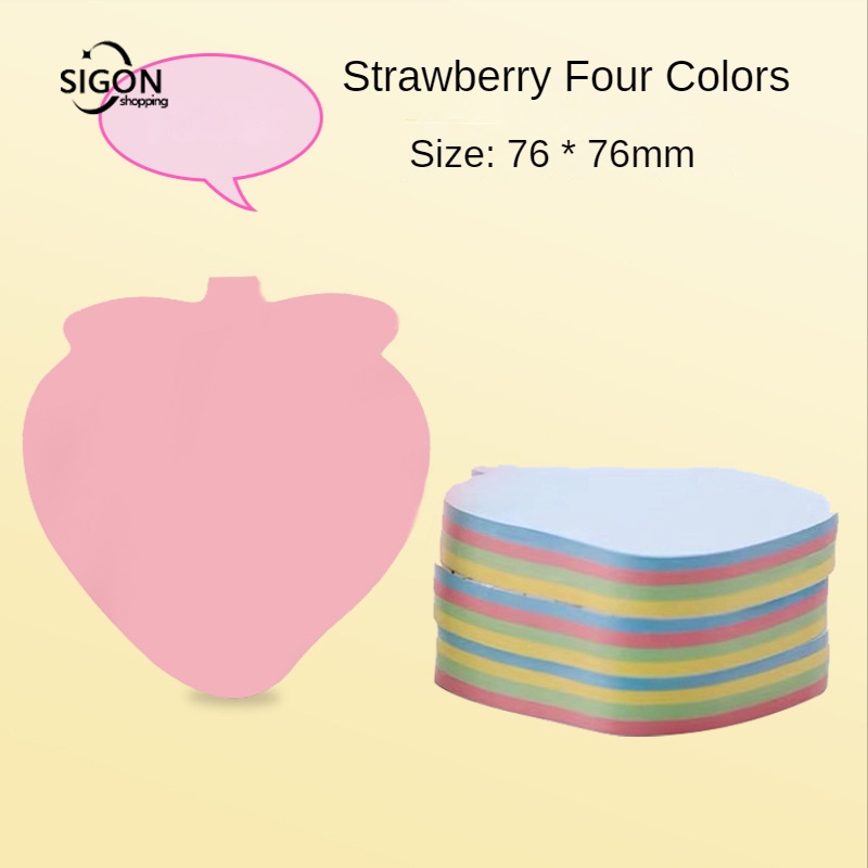 50 Pzs Juego De Post-it En Forma De Fresa Con Corazón Para Escuela ...