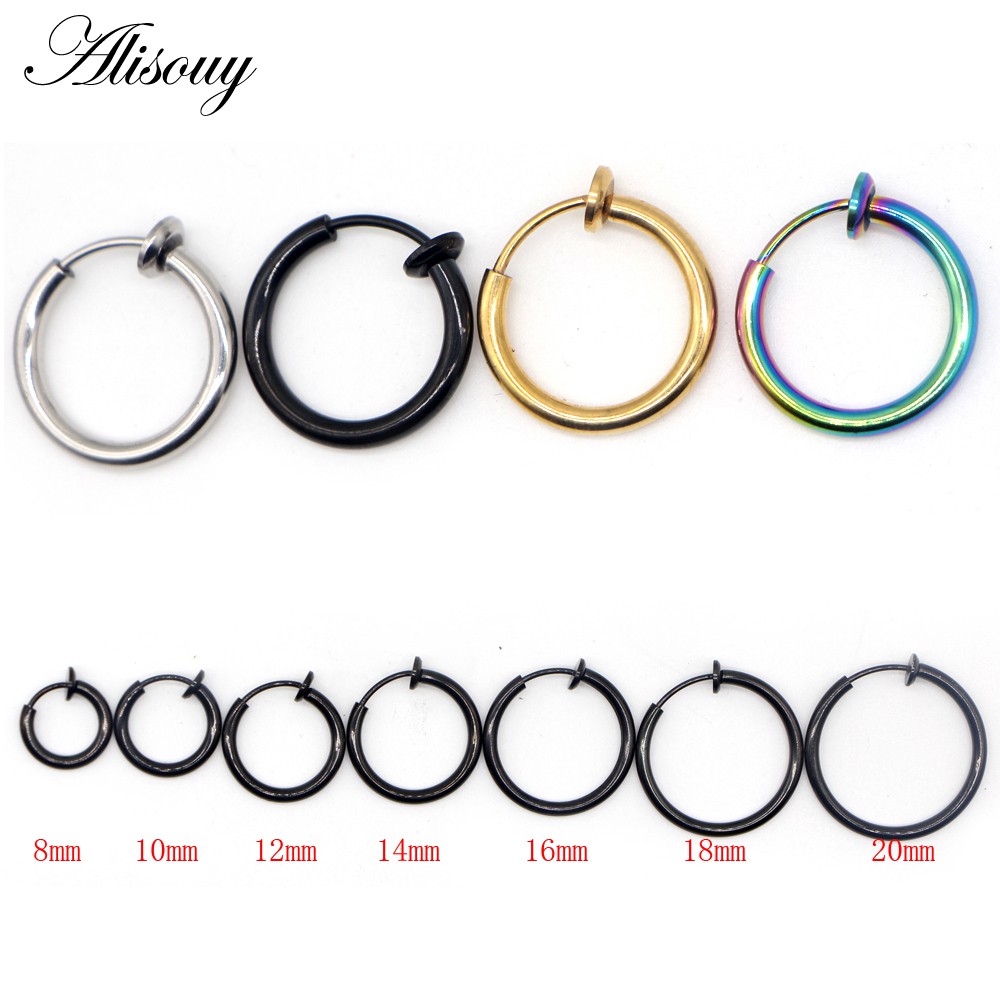 Alisouy 2PCS Gótico Punk Acero Nariz Clip Falso Septum Piercing Cuerpo ...