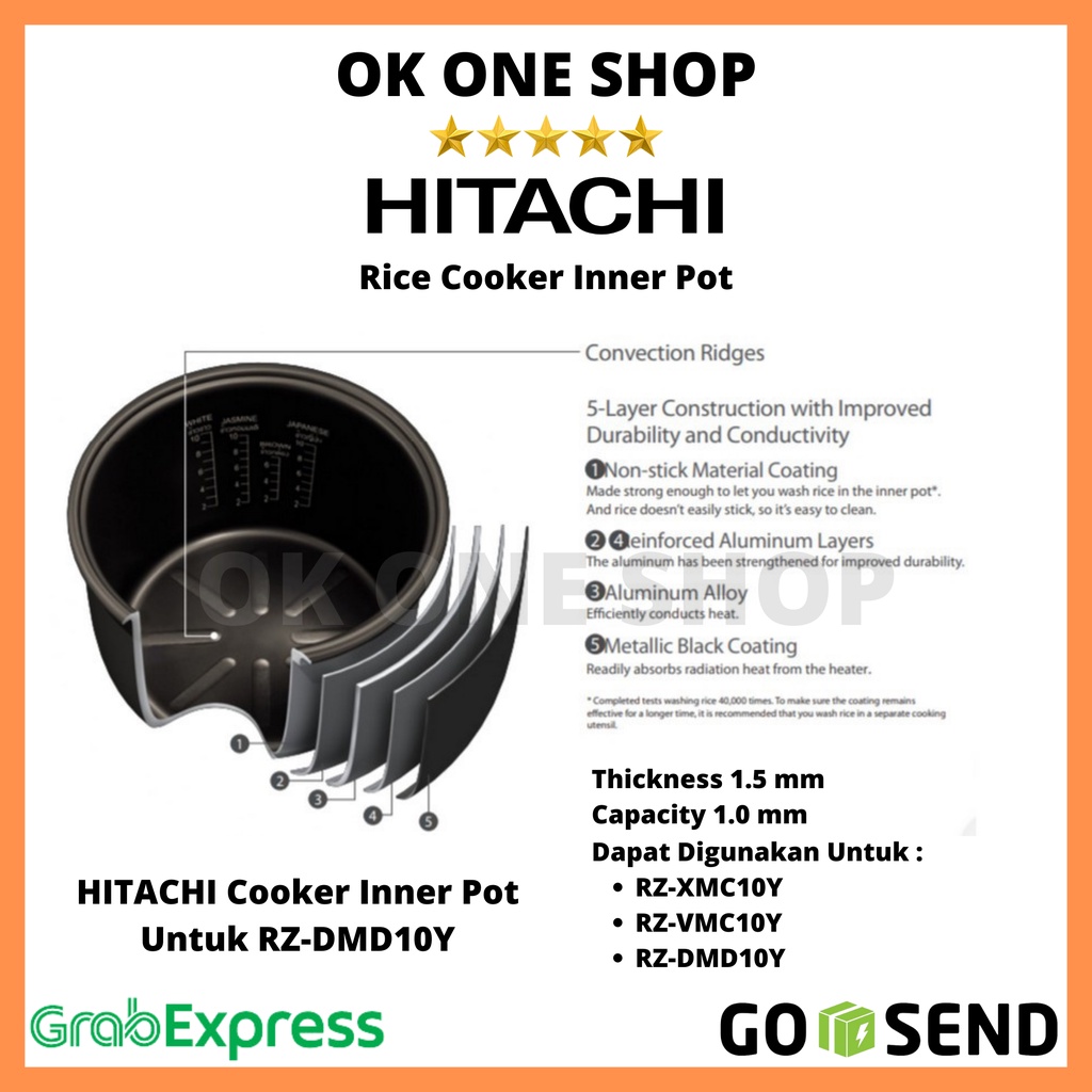 Hitachi Olla Interior PANCI Original RZ-DMD10Y (1litro) | Shopee México