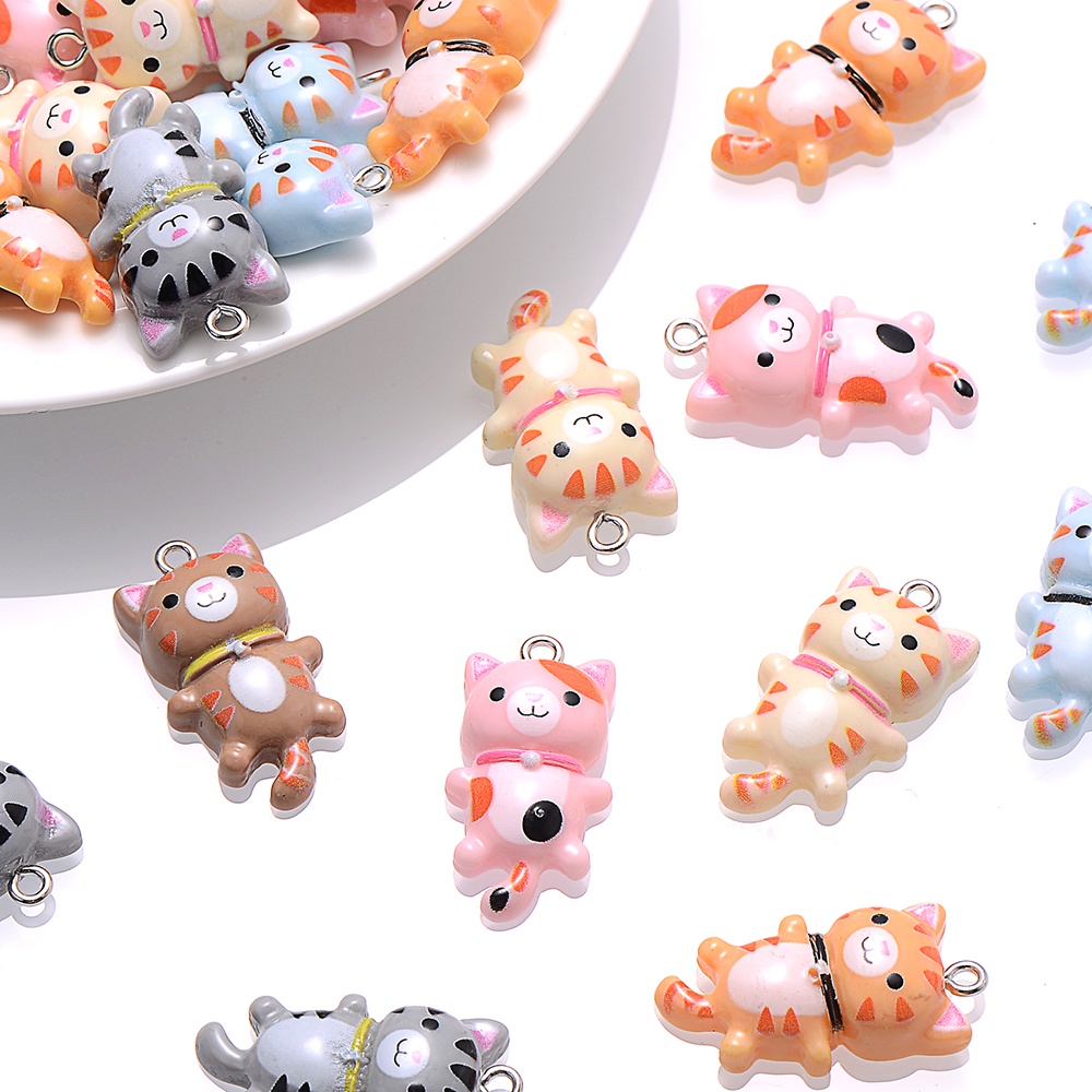 10pcs 15X29mm Lindo Gato Charms Mezcla De Animales De Dibujos Animados ...