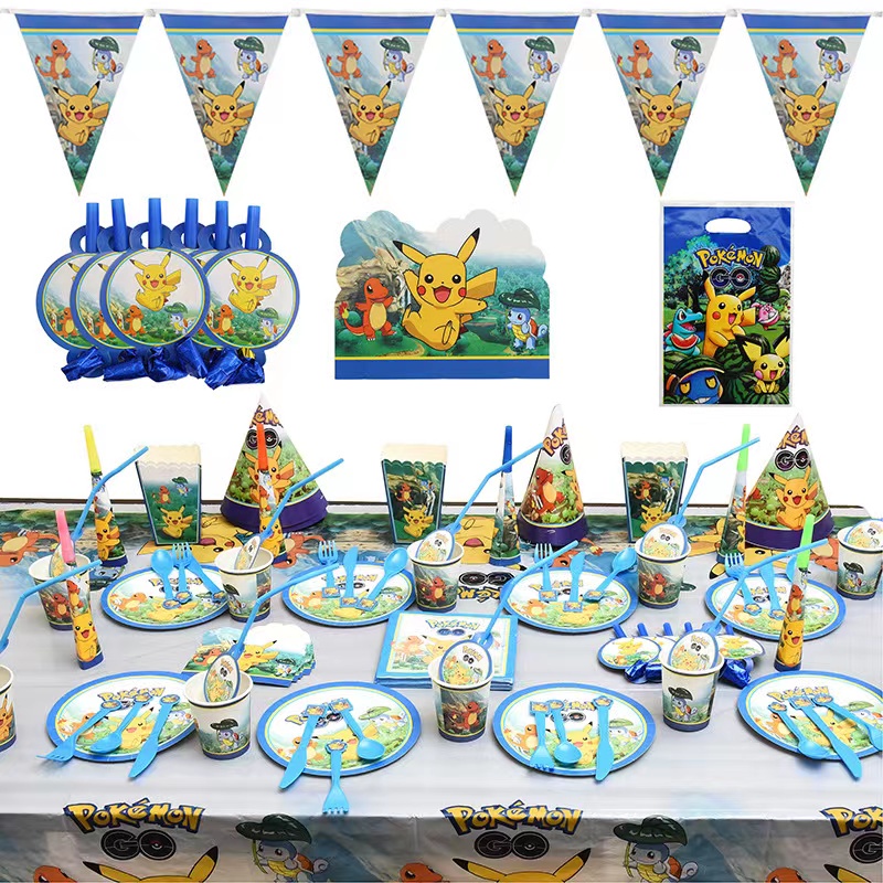 Pikachu pokemon Tema Fiesta Vajilla Niños De Cumpleaños picnic Dibujos ...