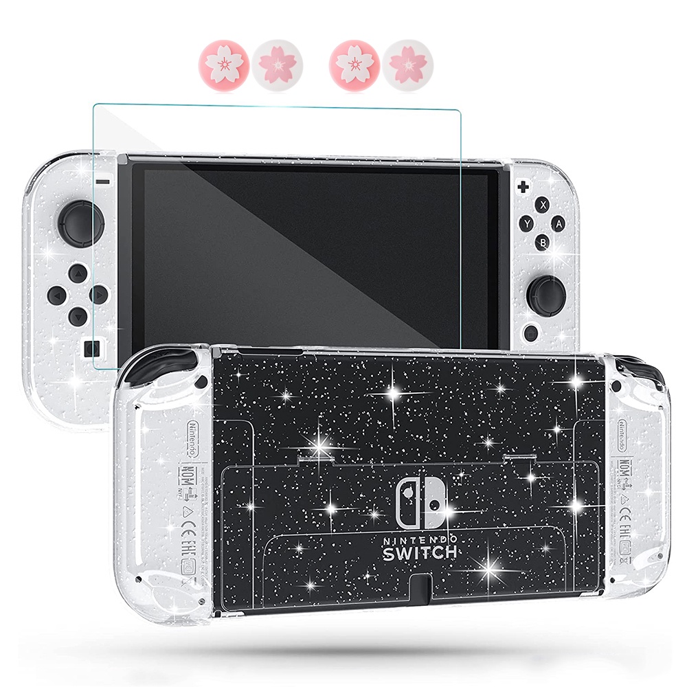 Crystal Glitter Clear Estuche Duro Para Nintendo Switch OLED Console ...