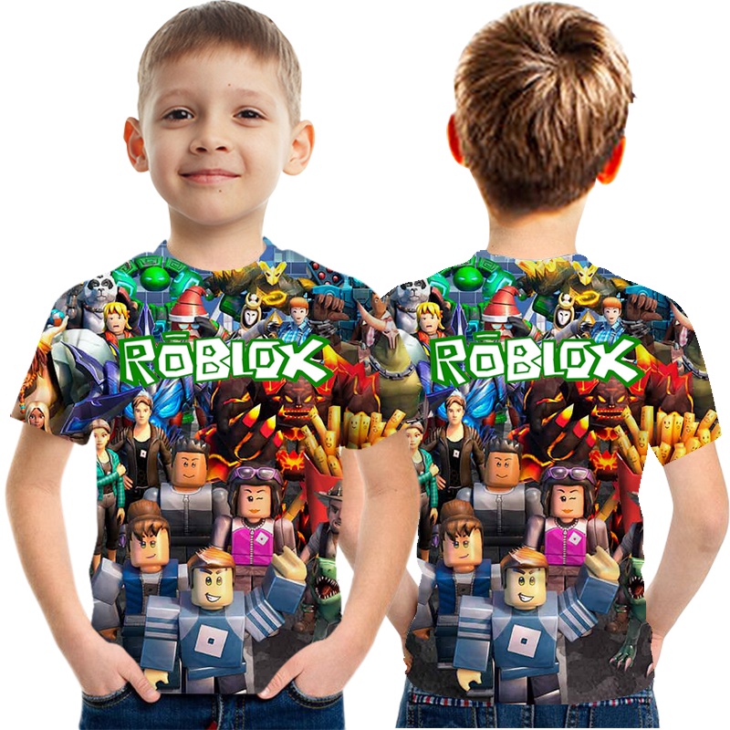 [3-15 Años] Roblox Primavera Verano Niños Niñas Impreso 3D Tops Cuello ...