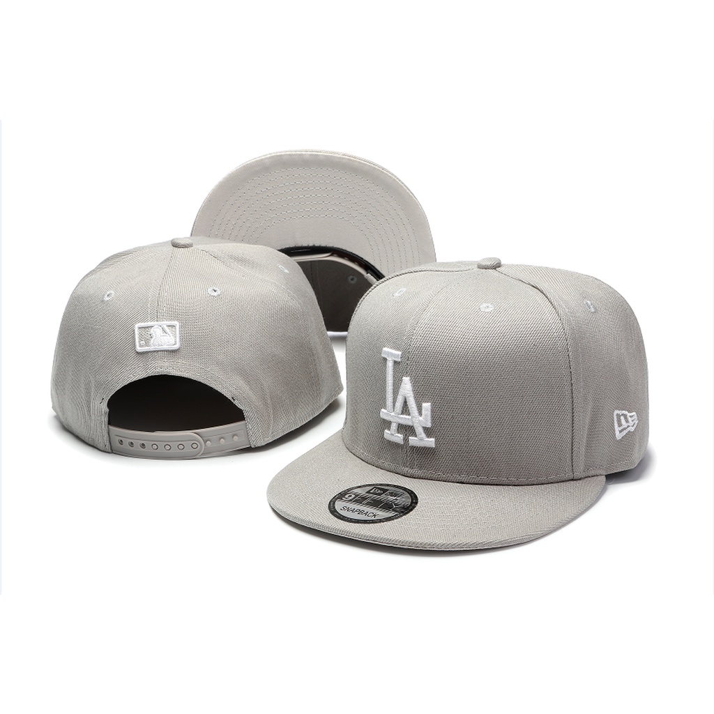 MLB Dodgers LA Black Sombrero De Ala Plana Gris Fondo Ancho Ancha ...