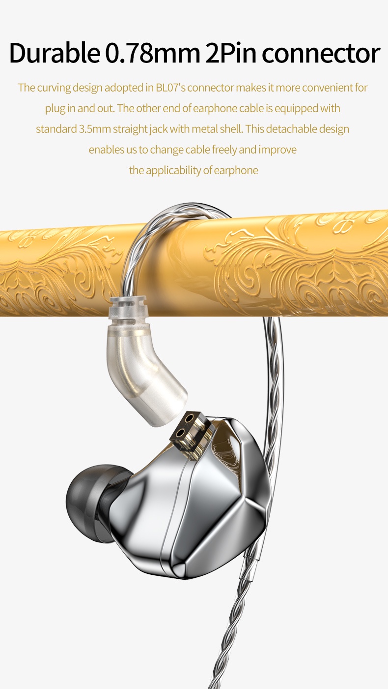 BLON BL-07 BL07 In Ear Earphones 10mm Fiber Diaphragm HIFI Headphone DJ Monitor Headset Noise ...