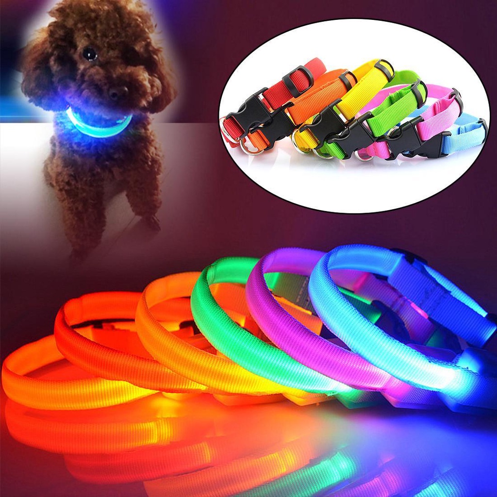 Nylon Led Para Mascotas , Collar De Perro , Seguridad Nocturna , Brillo ...