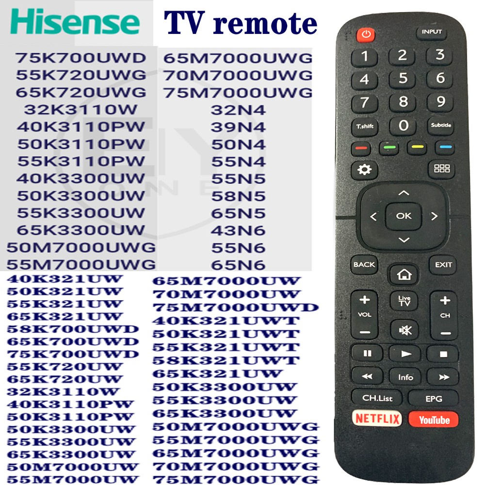 Para Devant Hisense original smart TV control remoto EN2BB27 EN2BB27HB ...