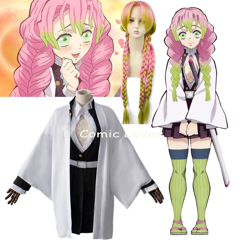 Demon Slayer Anime Disfraces Kanroji Mitsuri Kawai Mujer Cosplay Ropa ...