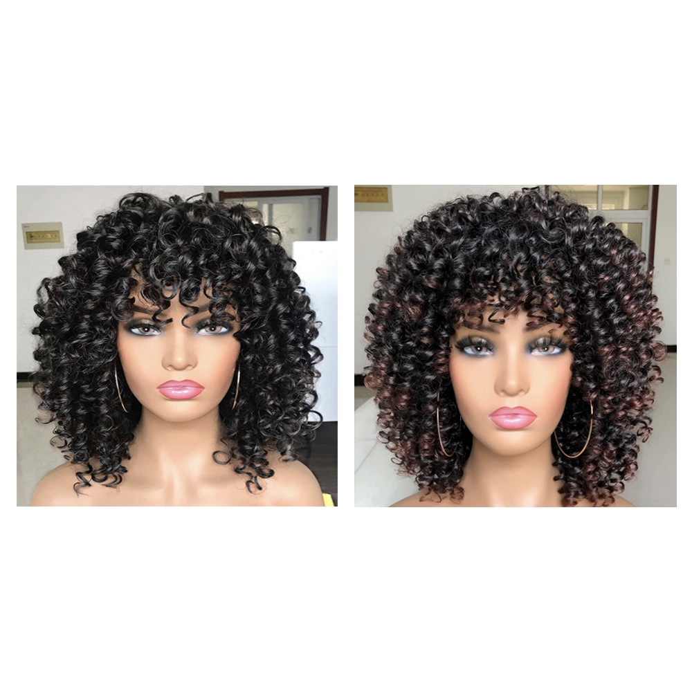 Peluca Afro Rizada Negra Corta Pelucas Rizadas Cortas De Onda De Agua ...