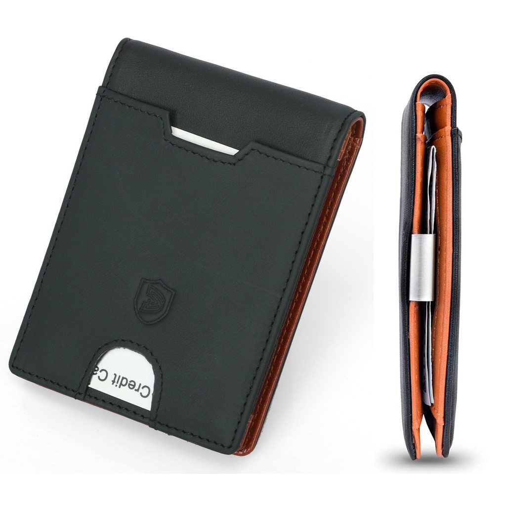 Cartera Cuero Minimalista Para Hombre Con Clip Para Billetes | Shopee ...