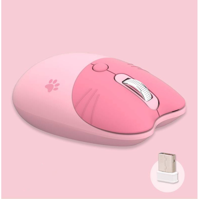 Ratón Inalámbrico Súper Lindo Pata De Gato Rosa Práctico Para Ordenador ...