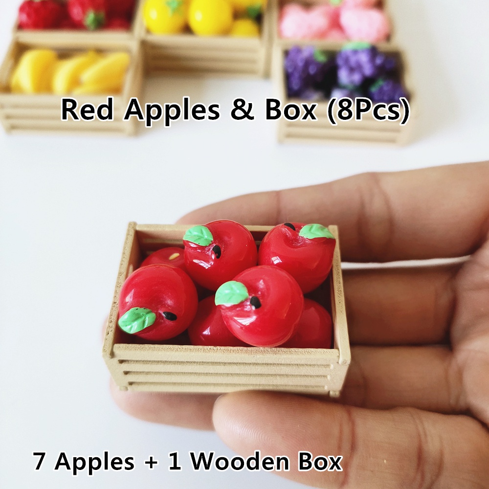 1 : 12 Mini Cesta De Frutas/Vegetales Pepino Repollo Sandía Miniatura ...