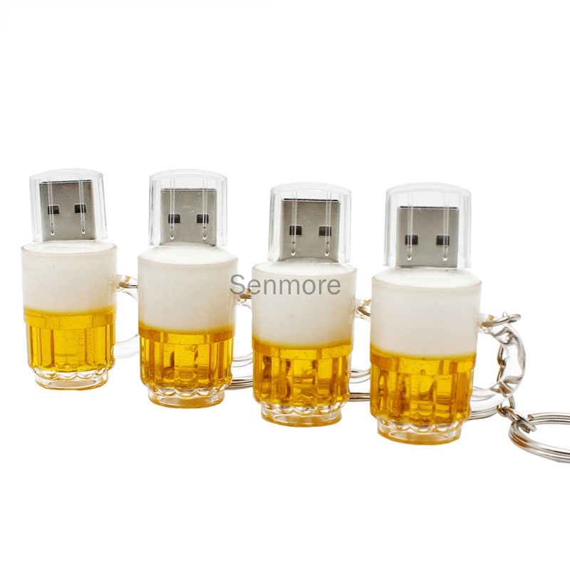 Especial Cerveza Taza Modelo USB flash drive 128GBbeer Cristal pendrive ...