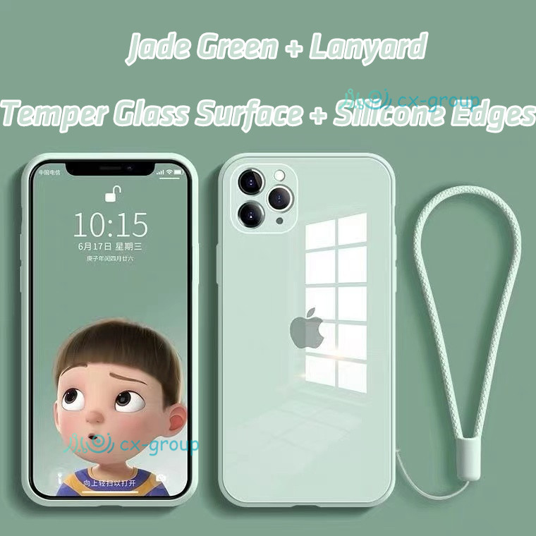 [Lanyard+estuche] funda de cristal templado para iPhone 12mini 12 pro Max i12 7 8 Plus X Xs Max ...