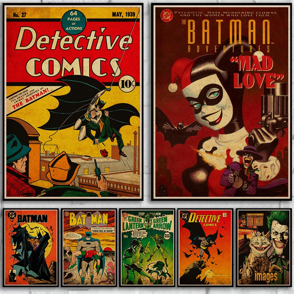 DC Poster Collectioni Batman/Payaso Alta Calidad Papel Kraft Retro ...