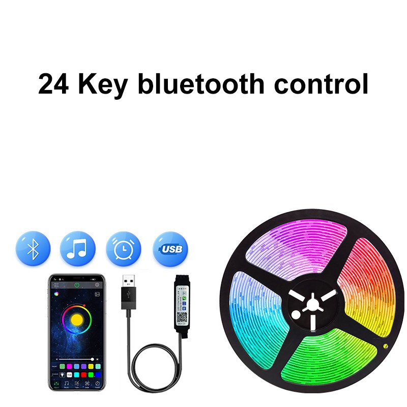 Tira De Luz LED USB Bluetooth RGB 5V Luces Flexibles Lámpara Cinta TV Pantalla De Escritorio ...
