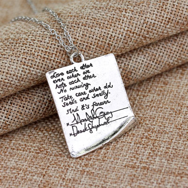 meredith derek post it greys anatomy collar inspirado en el collar ...
