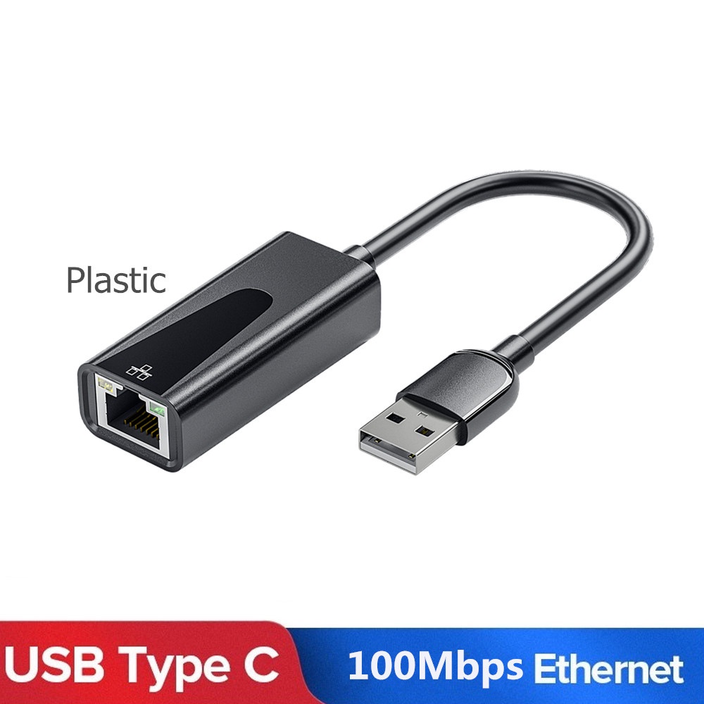 Adaptador USB Tipo C Ethernet Tarjeta De Red-A RJ45 10/100Mbps Lan Cable De Internet Para ...