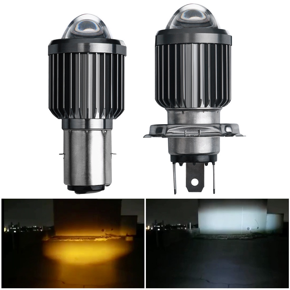 [Pelo Recto] Foco LED Para Faros Delanteros De Motocicleta H4 BA20D super Brillante dual-claw De ...