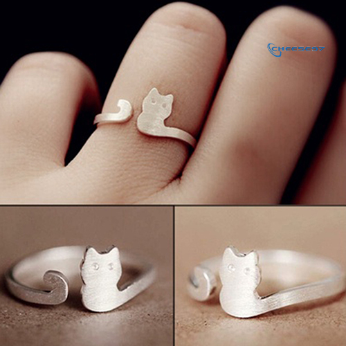 [anillo] joyería de moda para mujer, regalo de navidad, diseño de gato ...