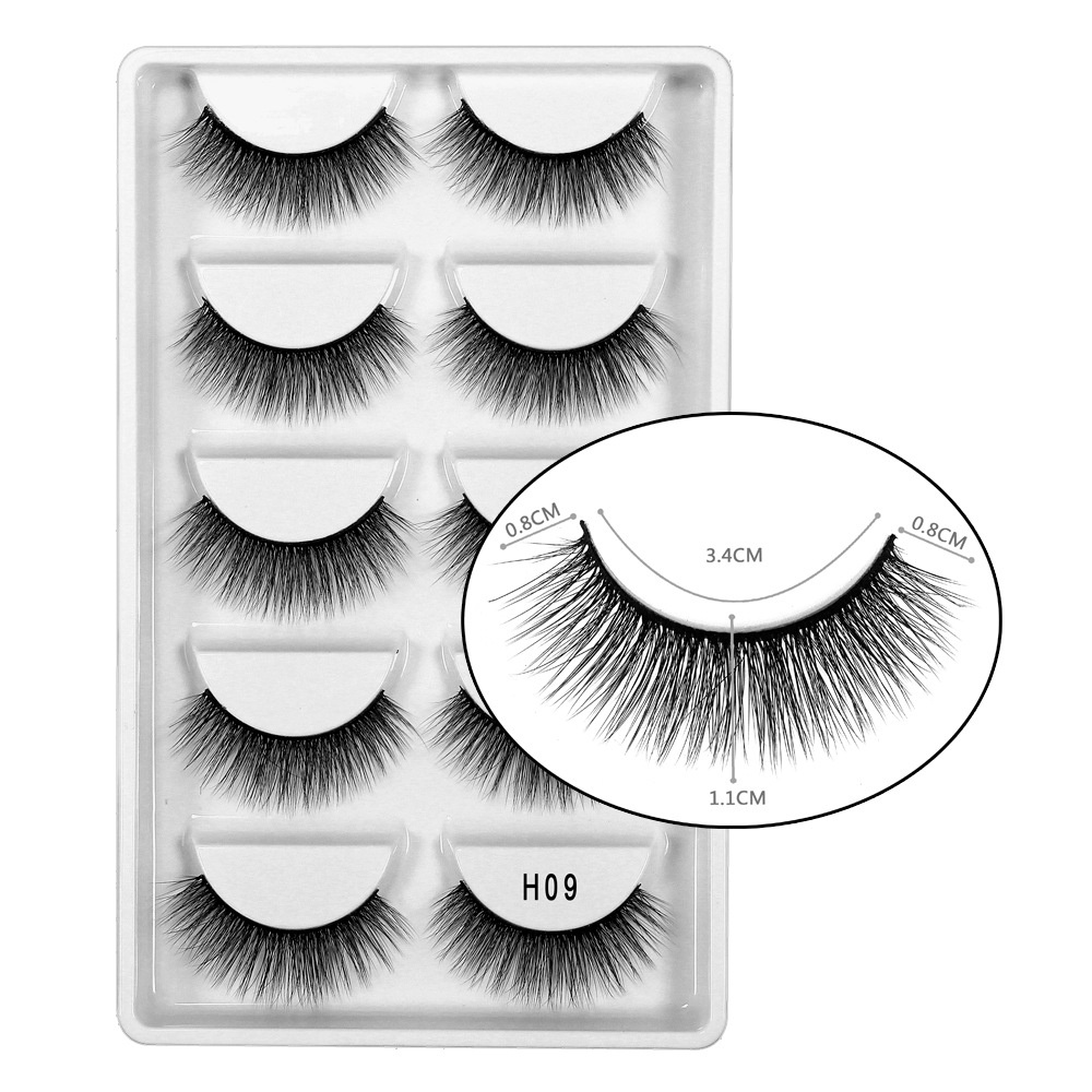 5 Pares De Pestañas Postizas Naturales Largas De Maquillaje Visón 3d