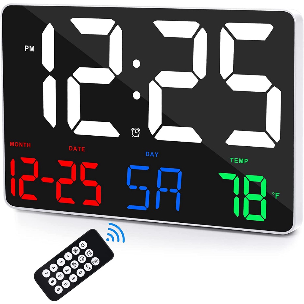 Reloj De Pared Digital De 11,5 " LED Despertador Pantalla Grande Con ...