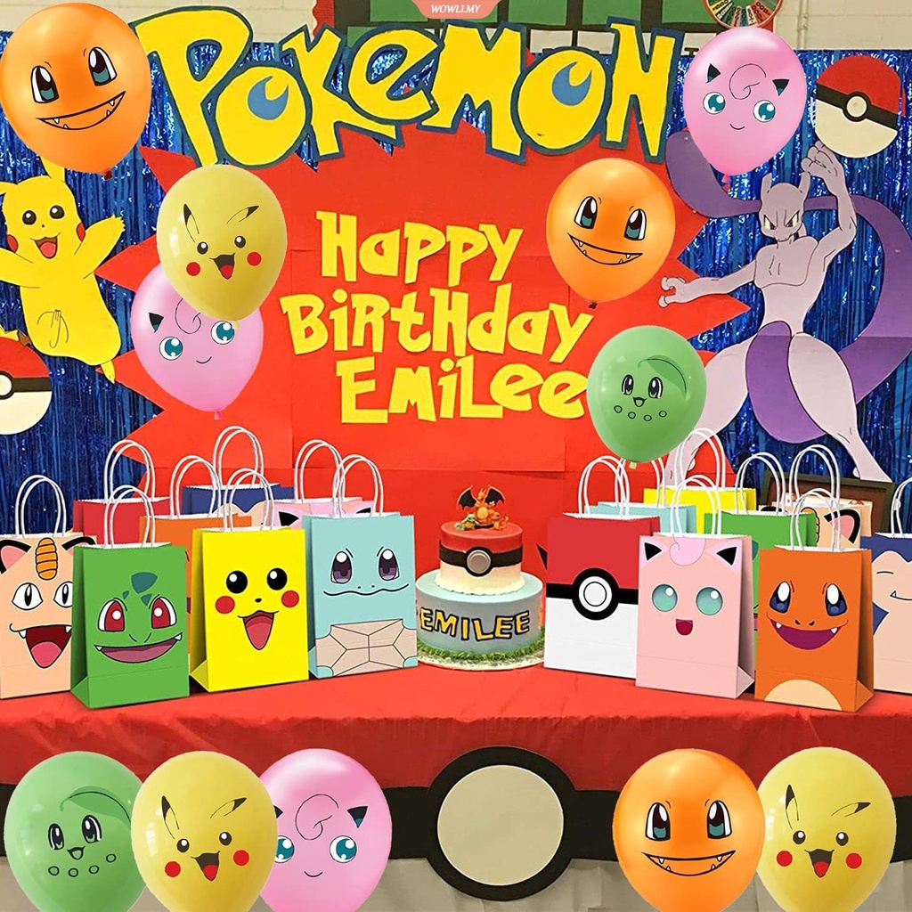 Globos de fiesta temáticos de Pokemon de 12 pulgadas y 4 estilos ...