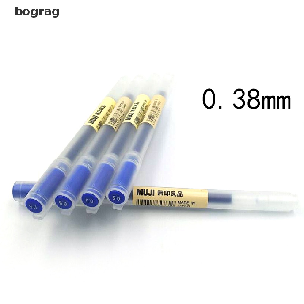 [Bograg3] 5pcs Muji Moma Japan 0.38mm/0.5mm Non-toxic Gel Ink Pen Blue ...