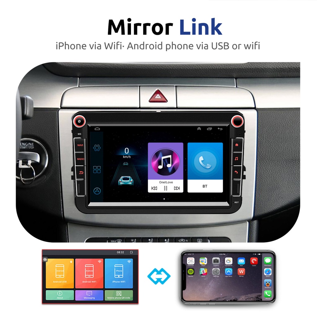 EKLEVA 8 Pulgadas Android Car Radio 2 Din Auto Estéreo Reproductor ...