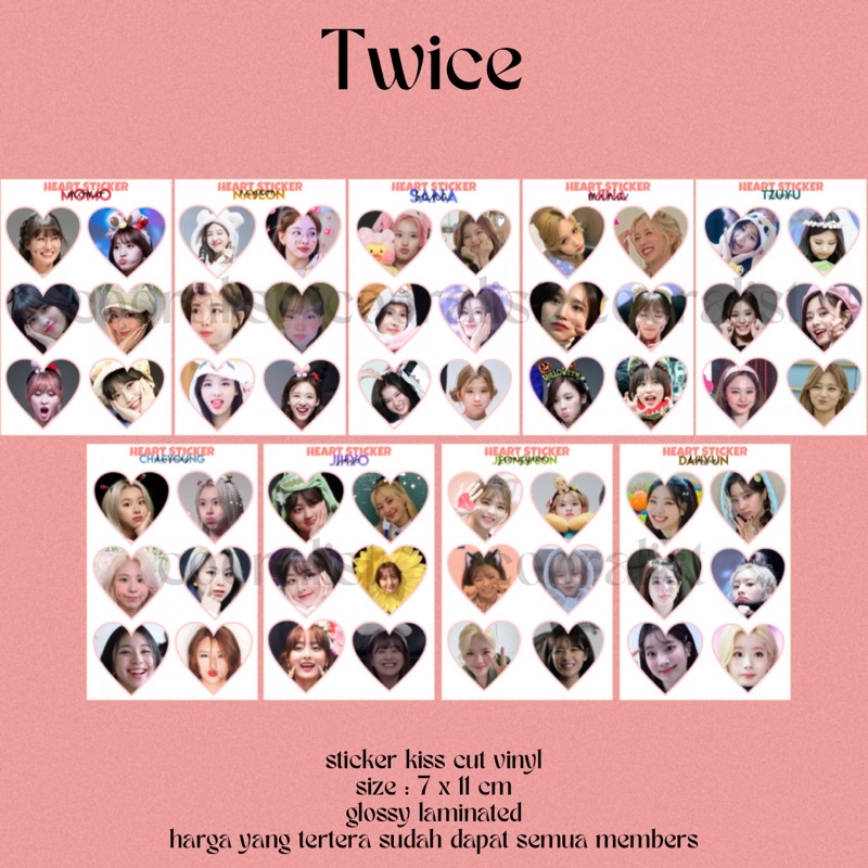 [Listo] Pegatina Corazón Beso Corte BLACKPINK , ITZY , AESPA , TWICE ...