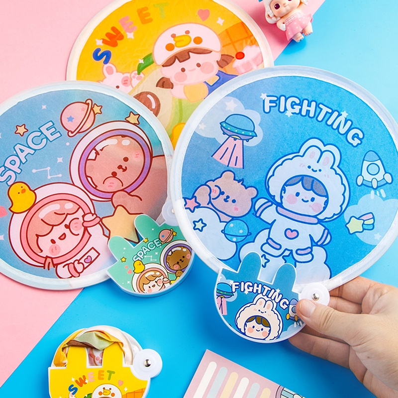 Mini Ventilador Portátil De Lona Plegable Para Estudiantes De Dibujos ...