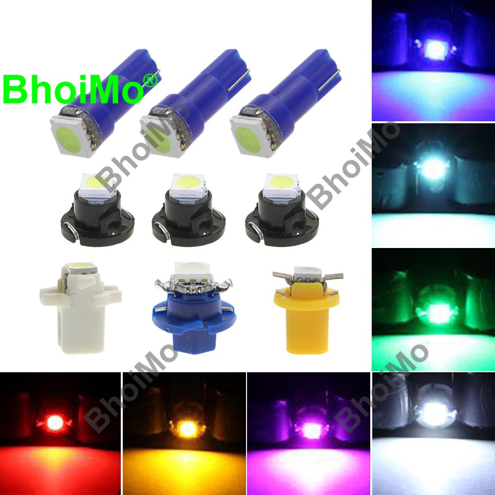 BhoiMo 5PCS Luz led T3 T5 T4.2 W3W T4.7 B8.3 B8.4 B8.5 Interior Del Coche Mapa Placa Panel ...
